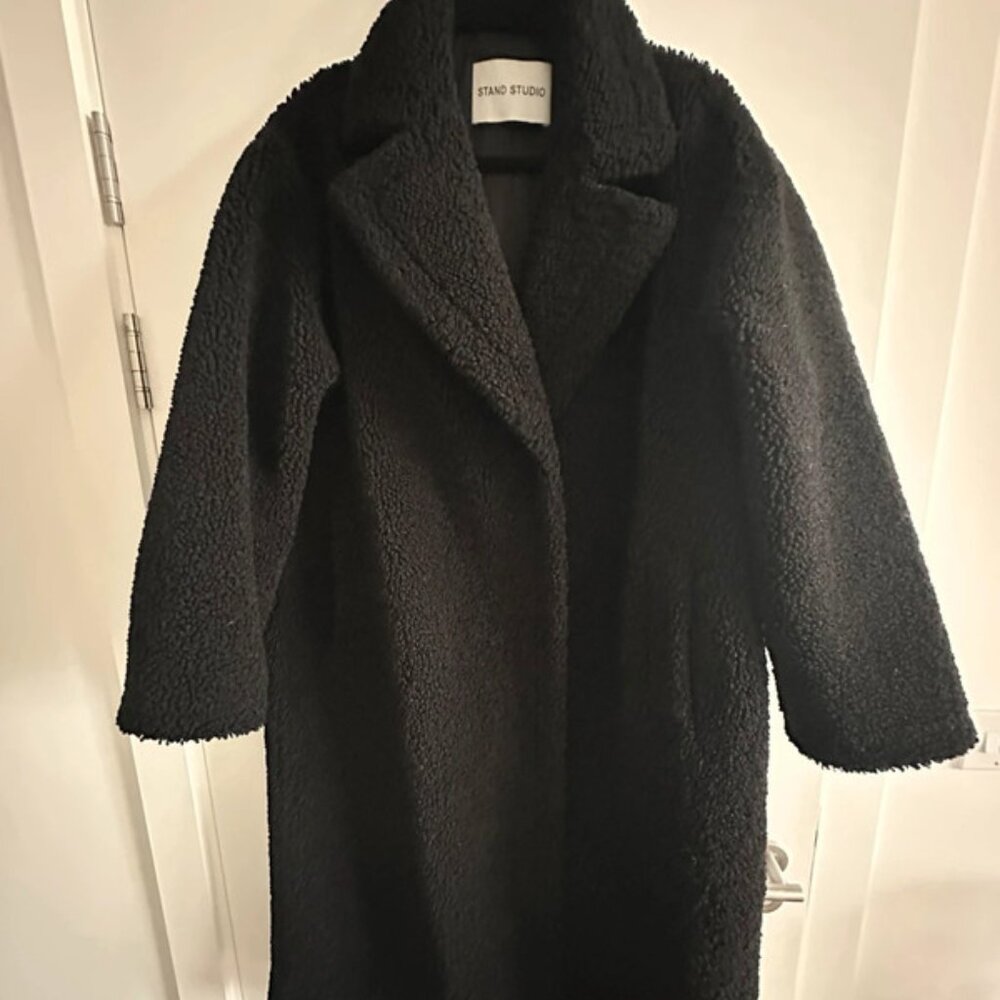 Stand Studio Maria Faux Fur Coat Black - Gem